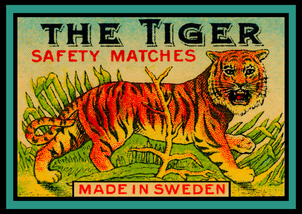 Tiger Swedish Safety Matchbox Label « Gypsy Faith