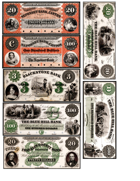 Antique Money or Bank Note Kit with 105 Different Bank Notes from 1800 ...