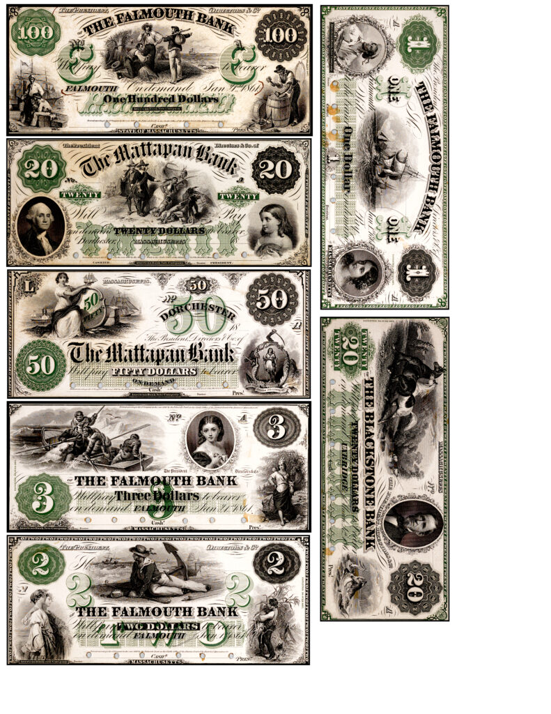 Antique Money or Bank Note Kit with 105 Different Bank Notes from 1800 ...